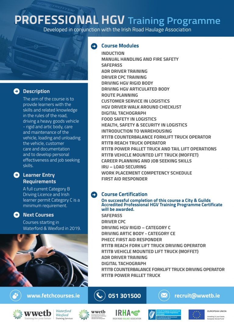 Professional HGV Training Programme - IRHA